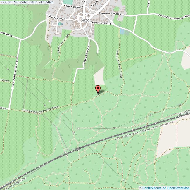Plan Saze carte ville Saze