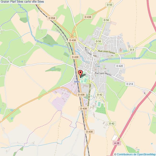 Plan Sées carte ville Sées