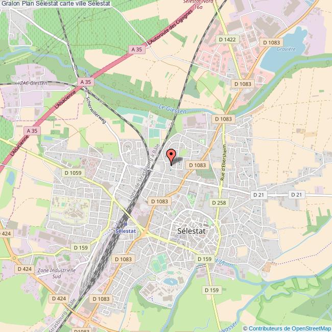 Plan Sélestat carte ville Sélestat