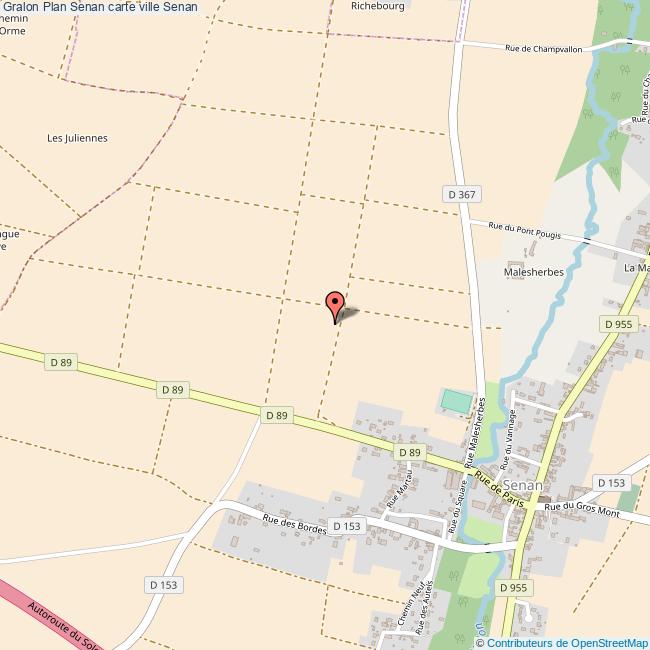 Plan Senan carte ville Senan
