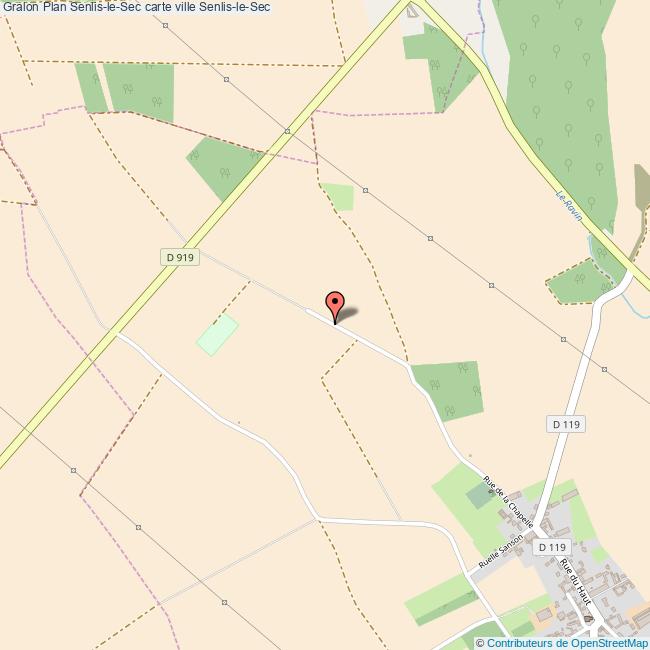 Plan Senlis-le-Sec carte ville Senlis-le-Sec