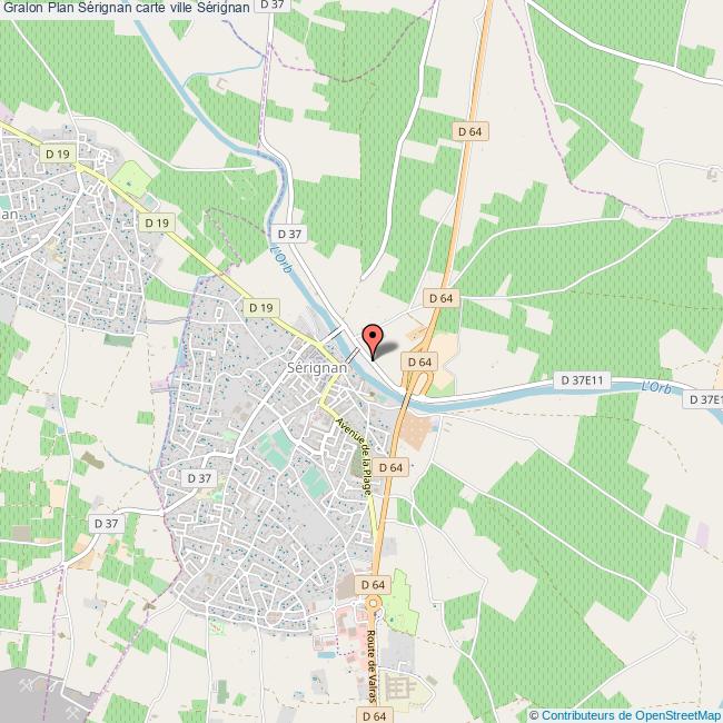 Plan Sérignan carte ville Sérignan