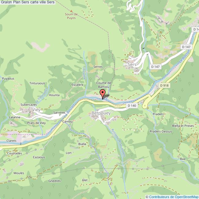 Plan Sers carte ville Sers