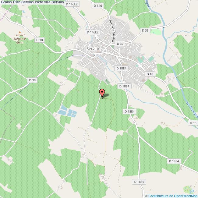 Plan Servian carte ville Servian