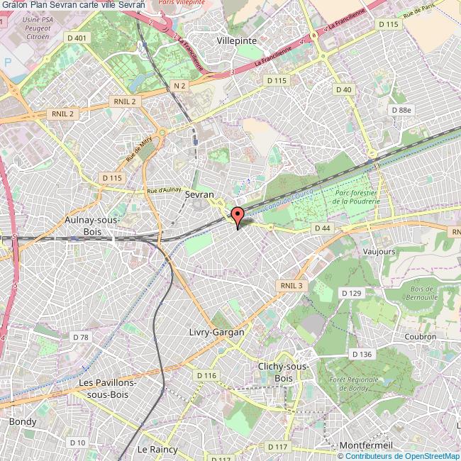 Plan Sevran carte ville Sevran