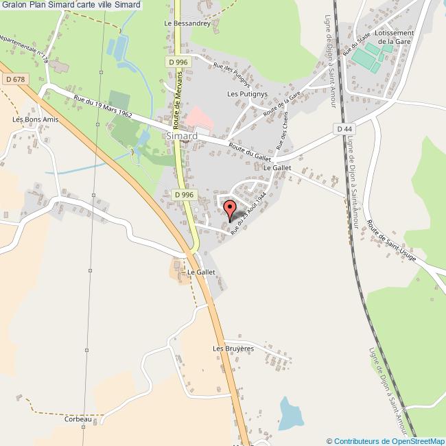 Plan Simard carte ville Simard