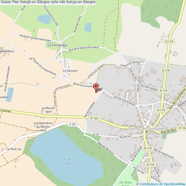 Plan Soings-en-Sologne carte ville Soings-en-Sologne