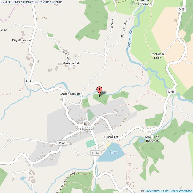 Plan Sussac carte ville Sussac