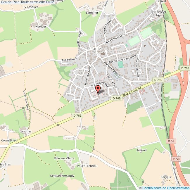 Plan Taulé carte ville Taulé