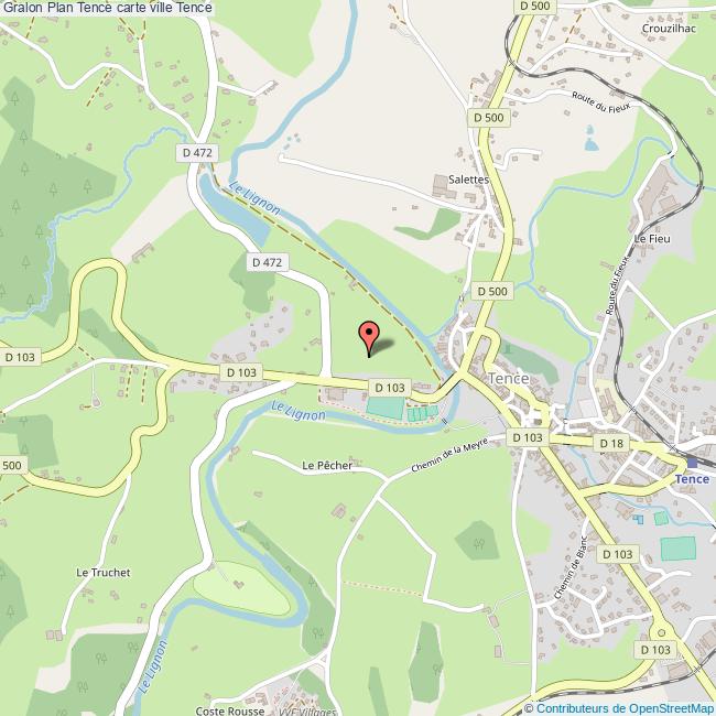 Plan Tence carte ville Tence