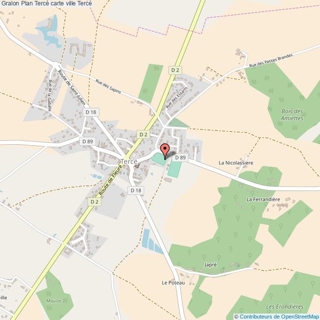 Plan Tercé carte ville Tercé