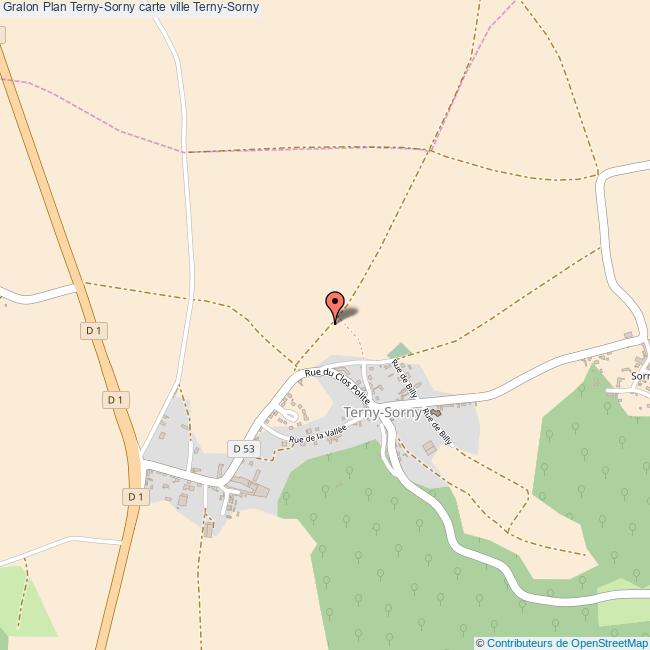 Plan Terny-Sorny carte ville Terny-Sorny