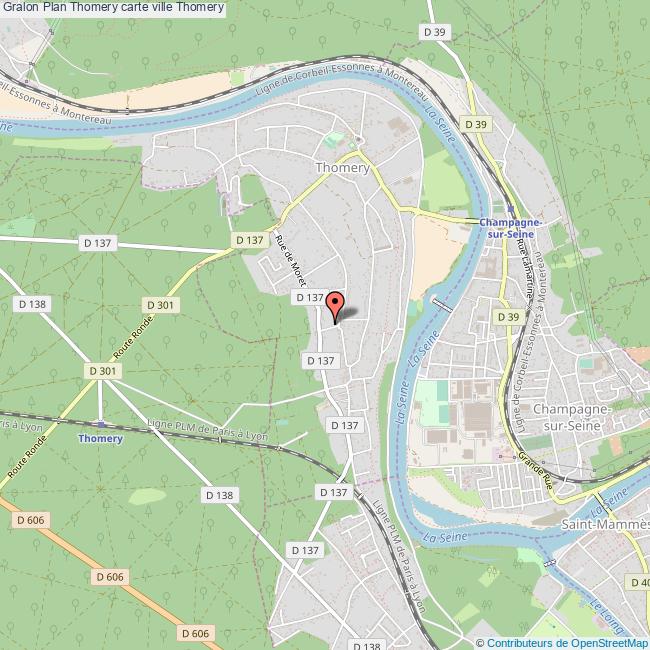 Plan Thomery carte ville Thomery