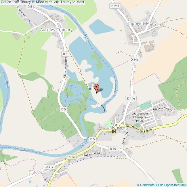 Plan Thurey-le-Mont carte ville Thurey-le-Mont