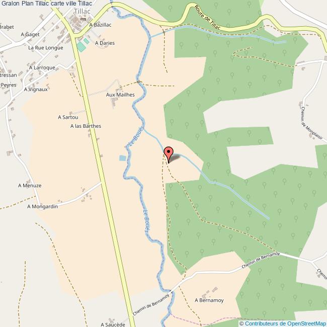 Plan Tillac carte ville Tillac