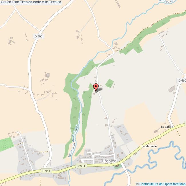 Plan Tirepied carte ville Tirepied