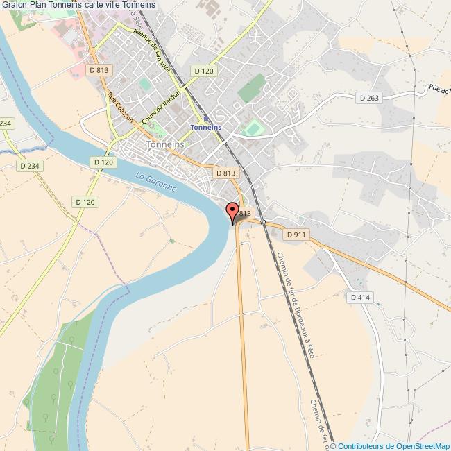 Plan Tonneins carte ville Tonneins