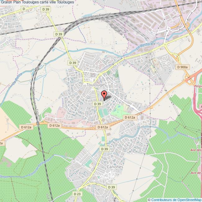 Plan Toulouges carte ville Toulouges