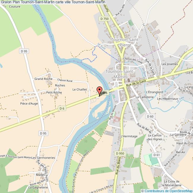 Plan Tournon-Saint-Martin carte ville Tournon-Saint-Martin