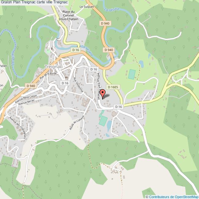 Plan Treignac carte ville Treignac