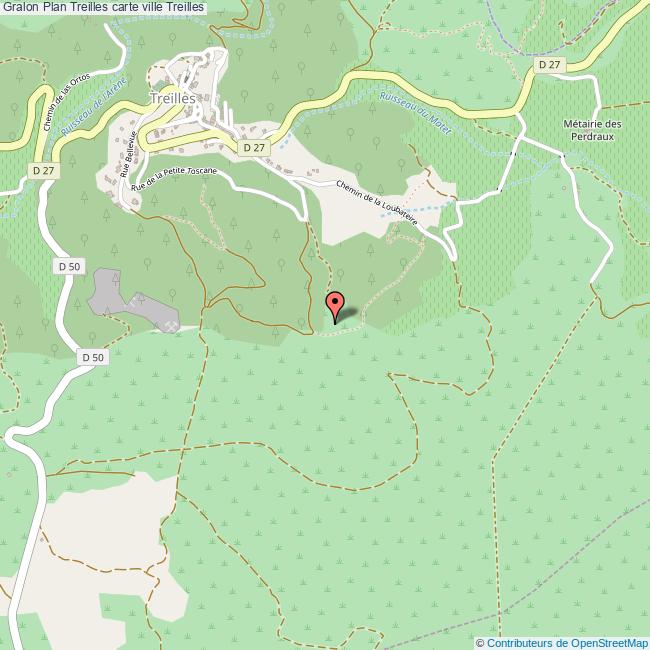 Plan Treilles carte ville Treilles