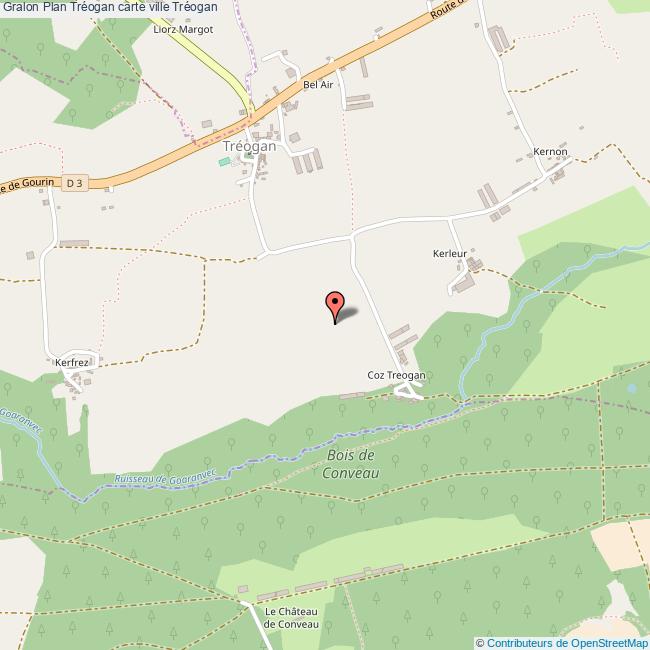 Plan Tréogan carte ville Tréogan