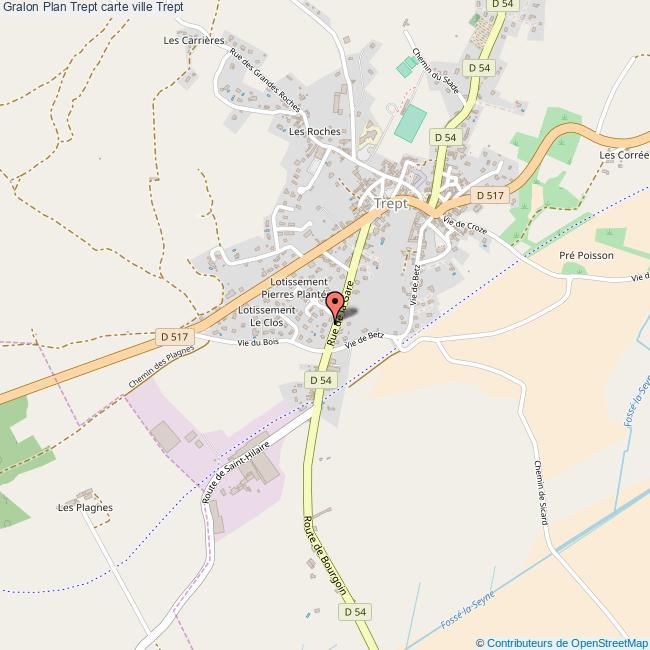 Plan Trept carte ville Trept