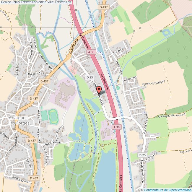 Plan Trévenans carte ville Trévenans