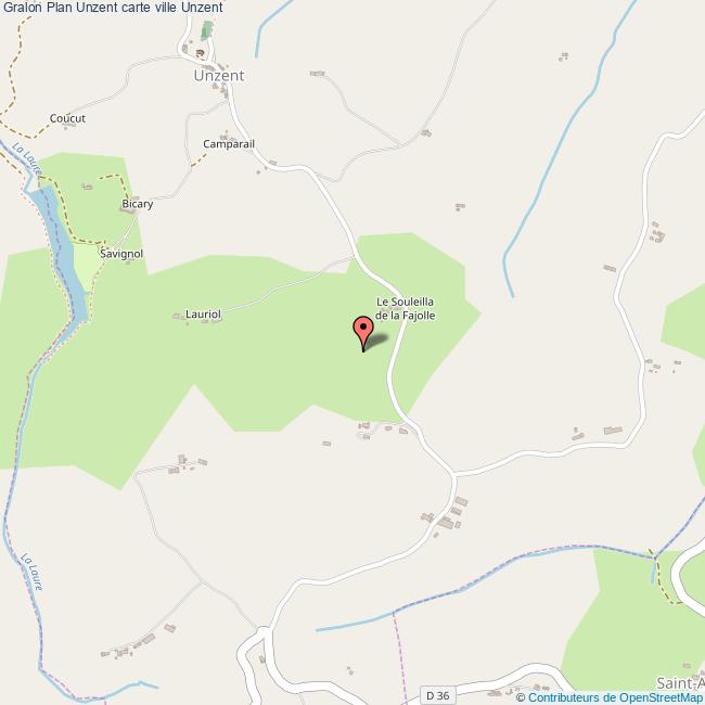 Plan Unzent carte ville Unzent