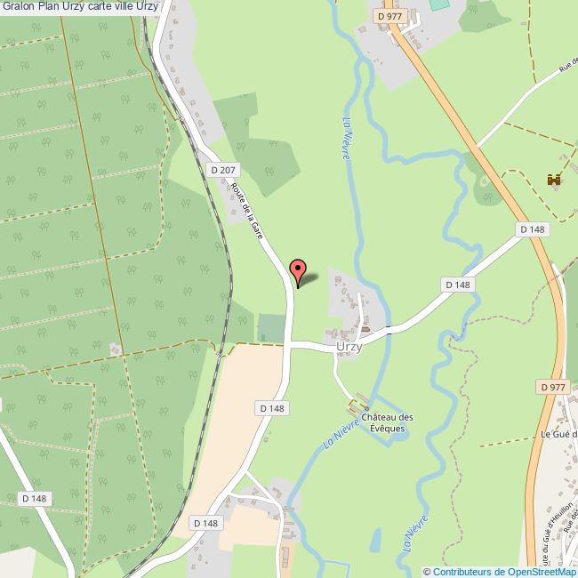 Plan Urzy carte ville Urzy