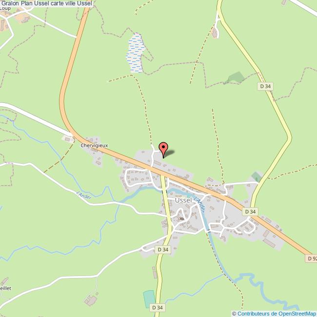 Plan Ussel carte ville Ussel