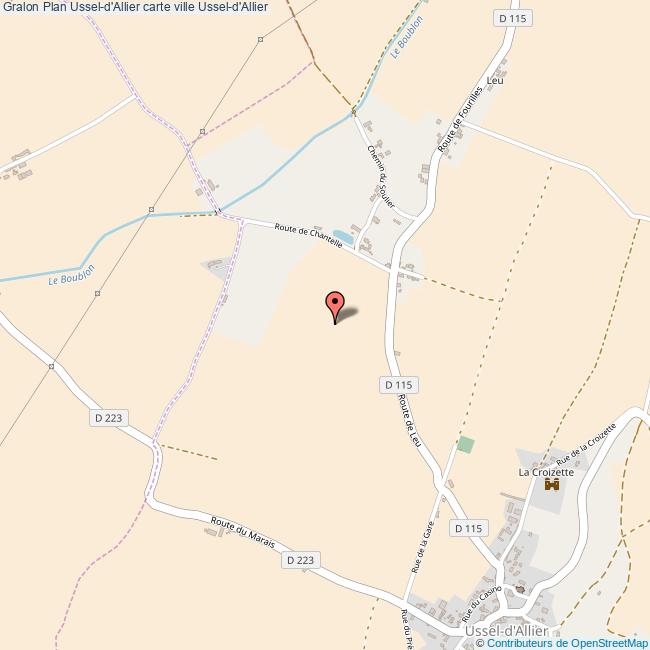 Plan Ussel-d'Allier carte ville Ussel-d'Allier