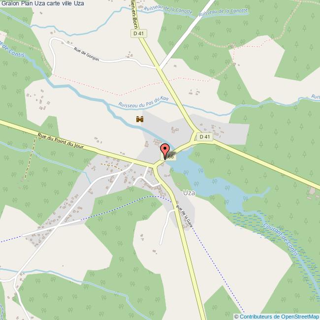 Plan Uza carte ville Uza