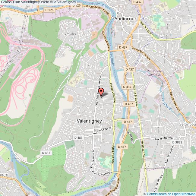 Plan Valentigney carte ville Valentigney