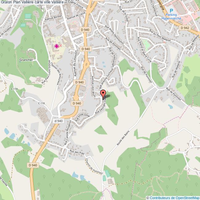 Plan Vallière carte ville Vallière