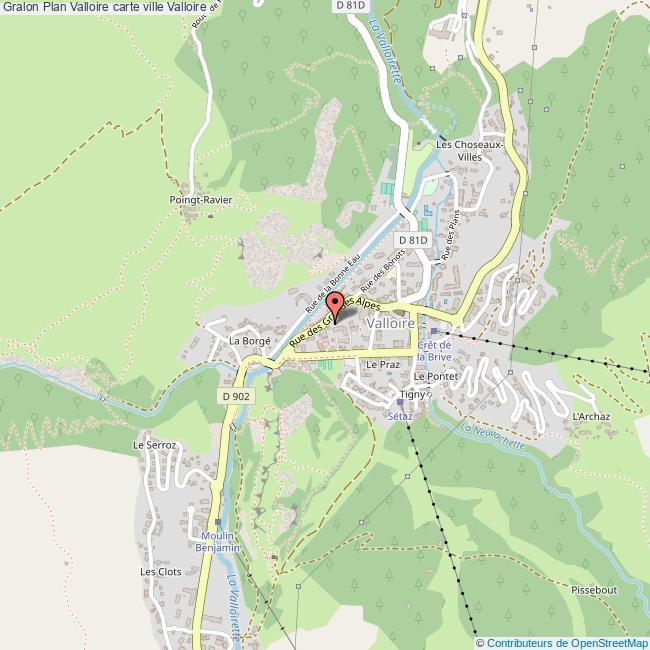 Plan Valloire carte ville Valloire