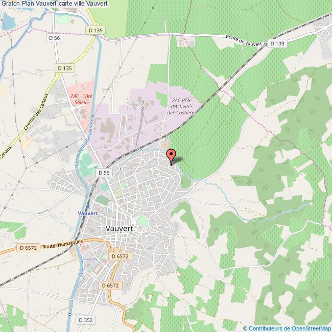 Plan Vauvert carte ville Vauvert