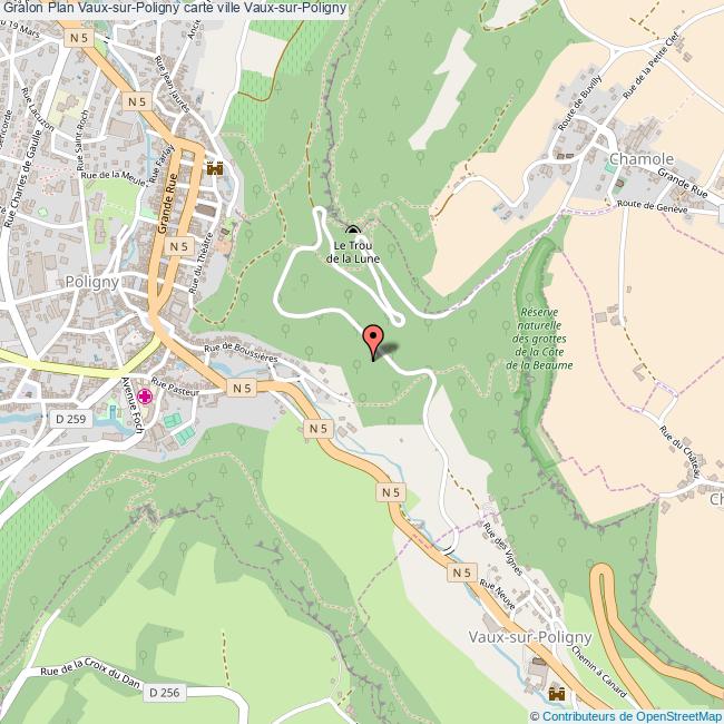 Plan Vaux-sur-Poligny carte ville Vaux-sur-Poligny
