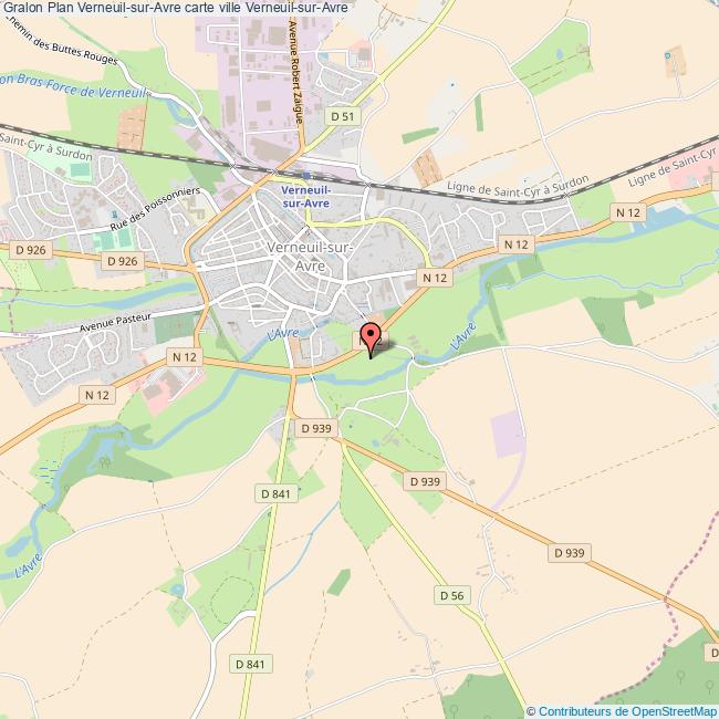 Plan Verneuil-sur-Avre carte ville Verneuil-sur-Avre