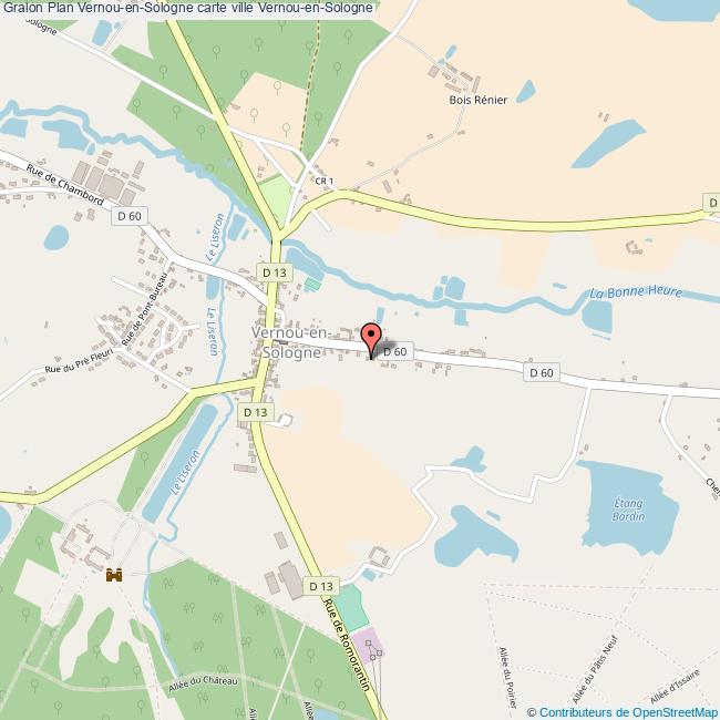 Plan Vernou-en-Sologne carte ville Vernou-en-Sologne