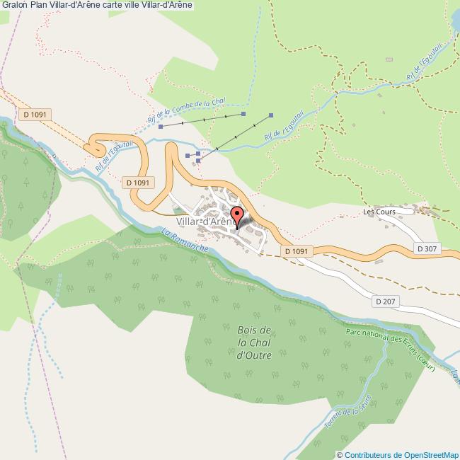 Plan Villar-d'Arêne carte ville Villar-d'Arêne