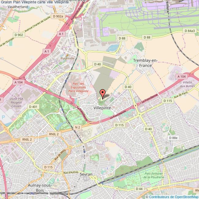 Plan Villepinte carte ville Villepinte