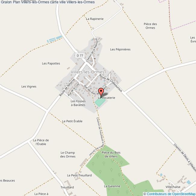 Plan Villers-les-Ormes carte ville Villers-les-Ormes