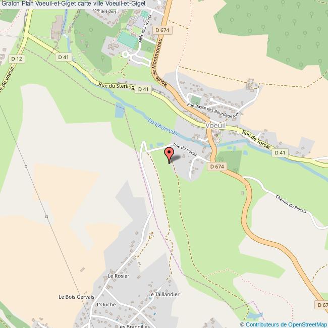 Plan Voeuil-et-Giget carte ville Voeuil-et-Giget