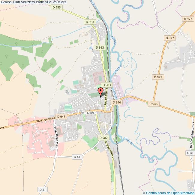 Plan Vouziers carte ville Vouziers