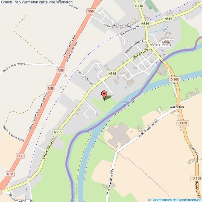 Plan Warneton carte ville Warneton