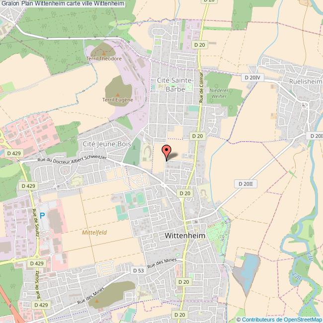 Plan Wittenheim carte ville Wittenheim