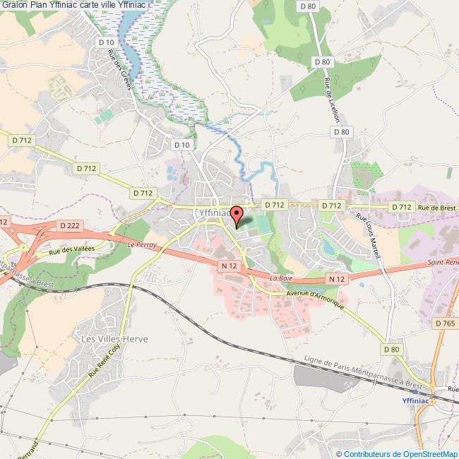 Plan Yffiniac carte ville Yffiniac