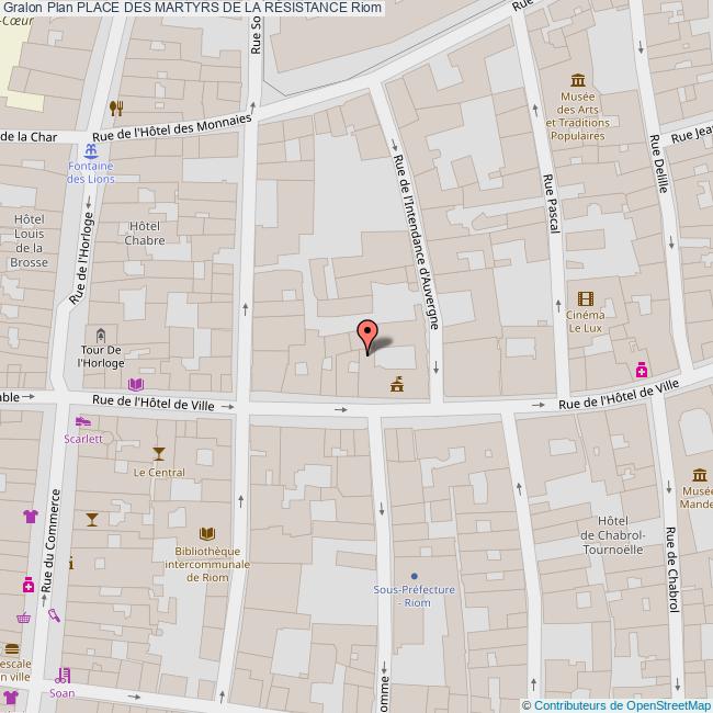 Place des MARTYRS DE LA RÉSISTANCE Riom