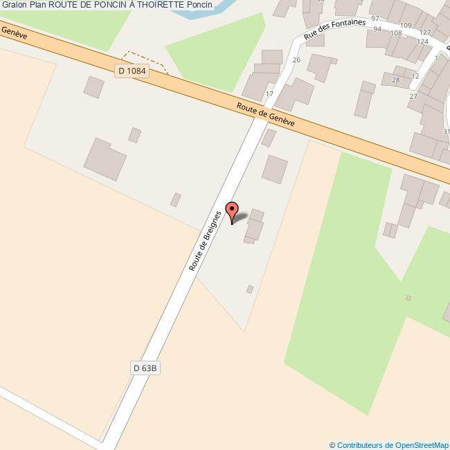 Route de PONCIN À THOIRETTE Poncin